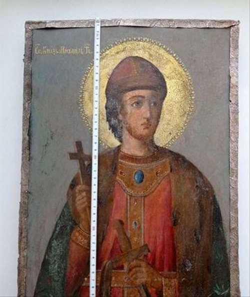 Икона Св. Князь Михаил Тв. 43х 31 см. Старинная