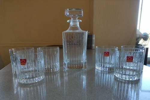 Хрустальный штоф для виски и стаканы RCR Cristalle