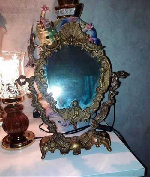 Зеркало старинное (бронза), высота 35 см