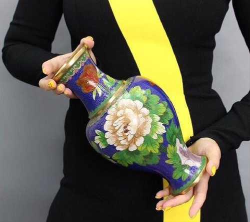 Шикарная китайская ваза Хризантемы Антиквариат -19