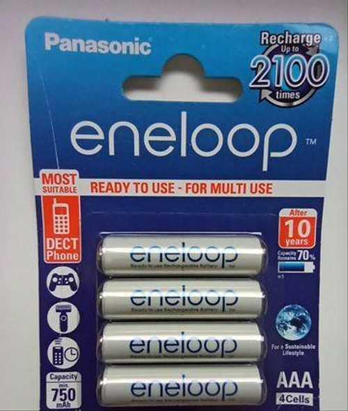 Аккумуляторы акб AAA 4шт Panasonic Eneloop BK-4MCC