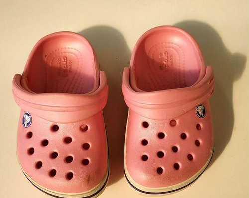 Детские розовые сабо crocs С5