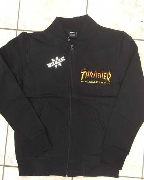 Куртка Толстовка бомбер Thrasher новая.Черная