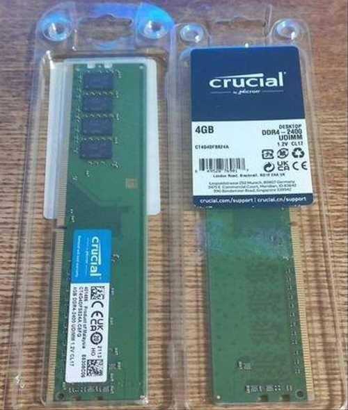 Оперативная память DDR4 Crucial 4GB CT4G4DFS824A