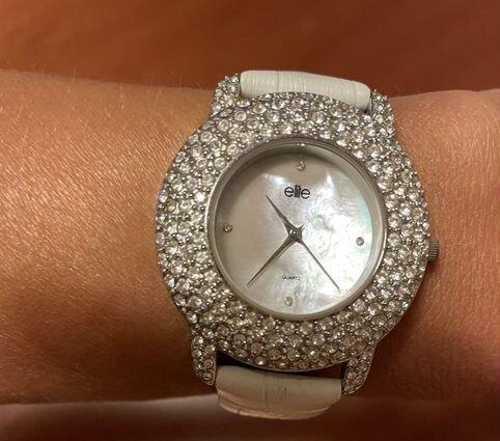 Часы Elite, лимит серия. Swarovski, перламутр. gue