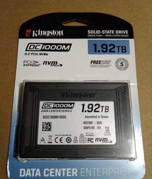 Nvme SSD Kingston sedc1000M/1920G 1920GB U.2 NEW