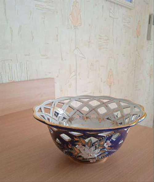 Конфетница golden porcelain handsmade cobalt