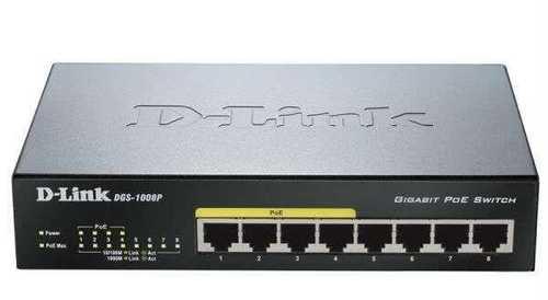Коммутатор D-Link Gigabit PoE DGS-1008P 8 портов