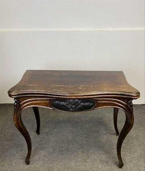 Антикварный ломберный столик 84х84
