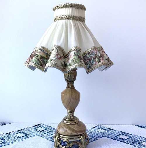 Лампа настольная с абажуром, винтаж, Германия