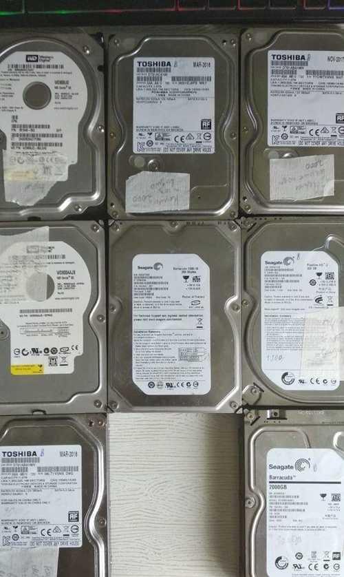 Жесткие диски HDD от 80гб до 2тб
