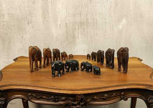 Старинная коллекция из трёх слонов