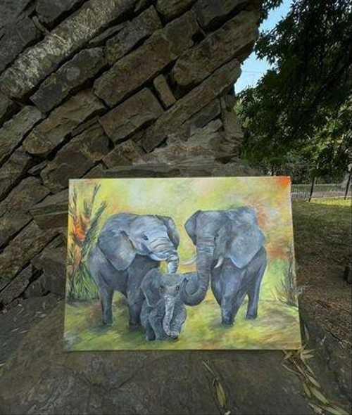 Картина "Слоны"