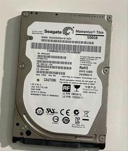 HD Seagate Momentus Thin 500gb