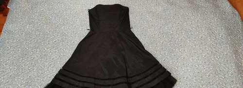 Платье Vera mont чёрное короткое без бретелей