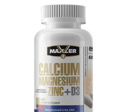 Calcium Magnesium Zinc + D3 90 таблеток (Maxler)