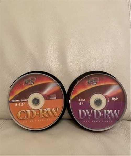 Диски CD-RW и DVD-RW новые