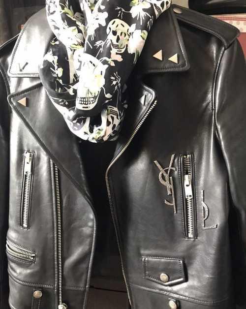 Кожаная куртка YSL