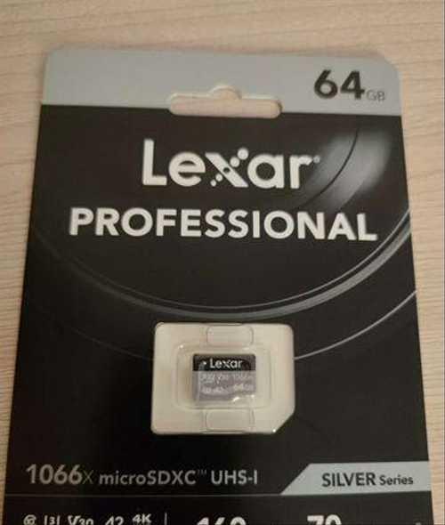 MicroSD Lexar professional 64Gb 1066x