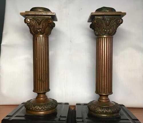 Парные старинные подсвечники Коринфская колонна