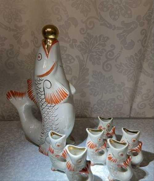 Коньячный набор Рыбки Полонное - худ керамика