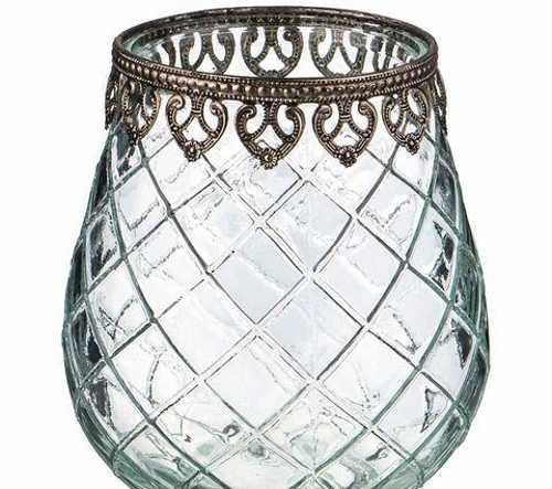 Lefard ваза декоративная С металл.элементами,Д15см, В18см