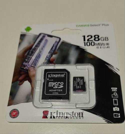 Карта памяти microsdxc Kingston Canvas Select Plus