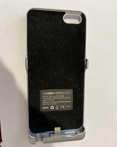 Чехол аккумулятор InterStep iPhone SE 5s 2200mah