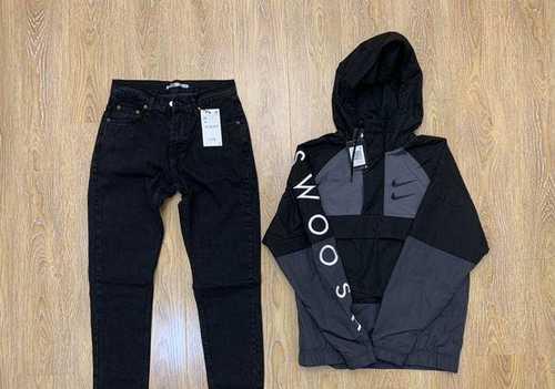 Джинсы бананы и анорак Swoosh Nike