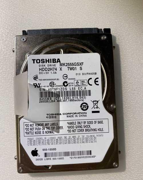 Жесткий диск Apple Toshiba 250GB MK2555gsxf