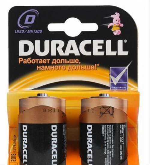 Батарейка тип D LR20 Duracell LR20-2BL