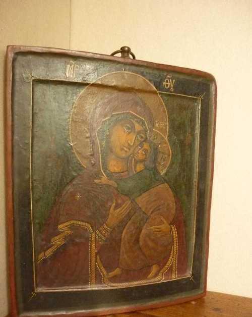 Икона Богородица Умиление, двойной ковчег