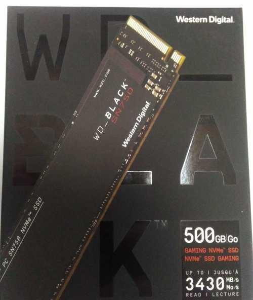 500Gb SSD NVMe WD Black SN 750 M.2 Новый В коробке