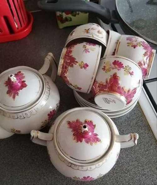 Сервиз чайный "Барбарис" розовый