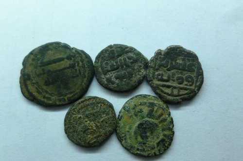 Набор древних исламских монет номер 23. 5 шт
