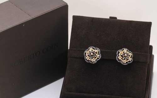 Серьги Roberto Coin Fantasy Black Rose Diamond
