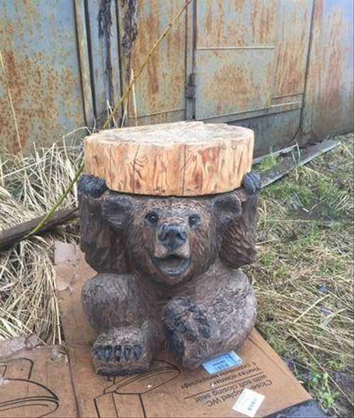 Садовая фигура, медведь(подставка, столик)