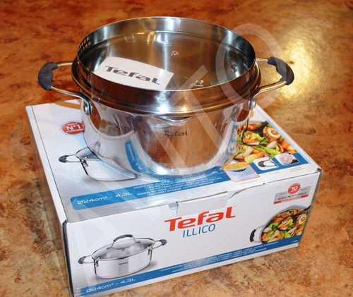 Кастрюля Tefal illico 4,3 литра нерж. сталь. Новая