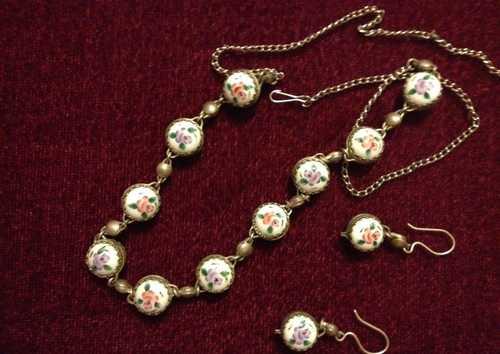 Финифть колье+серьги