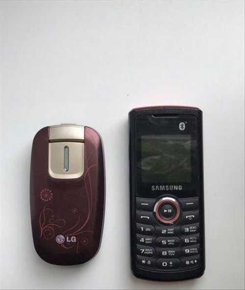 Телефоны конпочные Samsung GT-E2121B и LG KG376