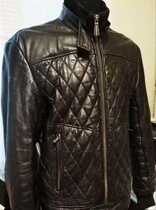 Кожаная утепленная куртка Trussardi Jeans, р54-56