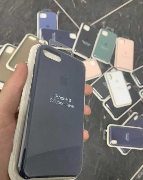 Чехол на iPhone 8 Silicone Case Blue