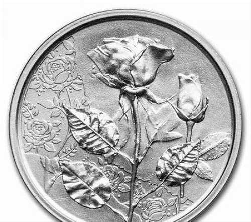 Серебр. монета Язык цветов.Роза - любовь и желание