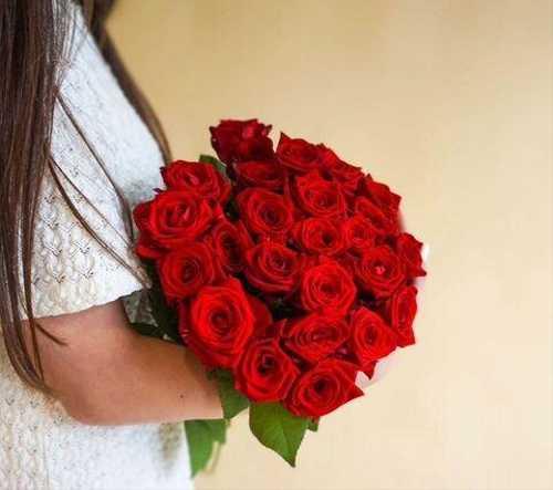 Розы 25 красных роз 50 см (Россия). 75 51