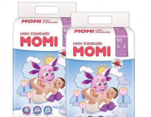 Подгузники Momi High Standard, 4-8 кг, размер S, 8