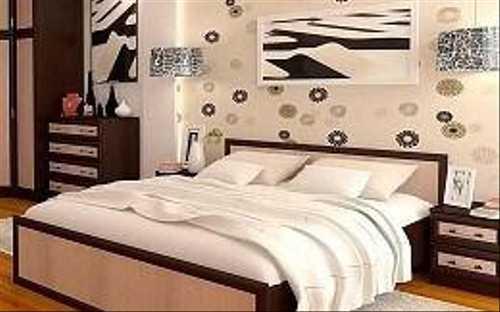 Кровать Фиеста2 с накладками мдф+матрас Вита180