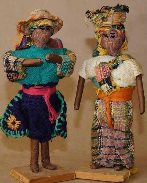 Оригинальные винтажные куклы из Гватемалы, 15 см