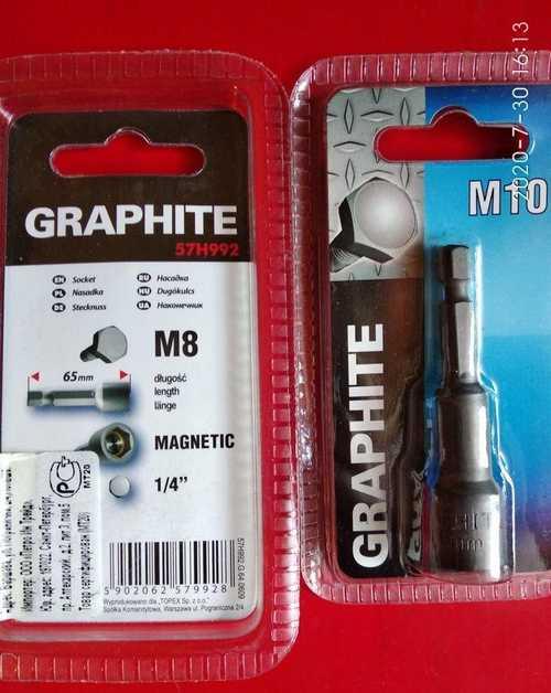 Насадка магнитная 10х65 и 8х65 1/4" graphite