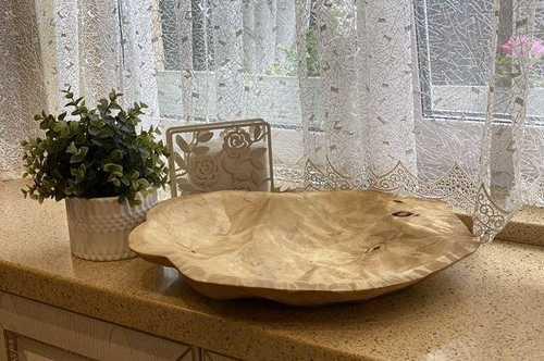 Деревянная тарелка ручная работа