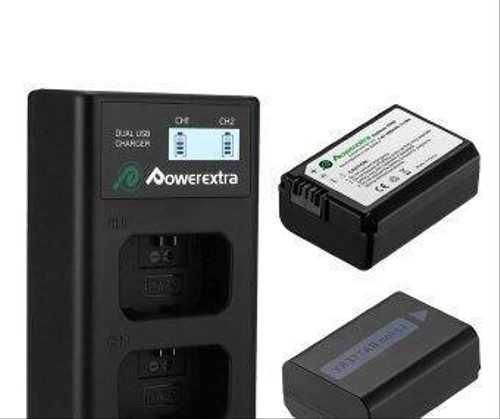 Аккумулятор Powerextra для Sony NP-FW50 2шт + заря